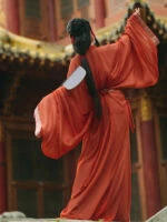 Han Dynasty Hanfu Robe Retro Zhiju Large Size Red Dresses - Newhanfu