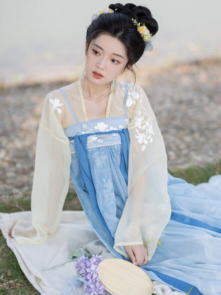 Lady Tang Dynasty Qixiong Shanqun Dress Set Fresh Improved Hanfu - Newhanfu