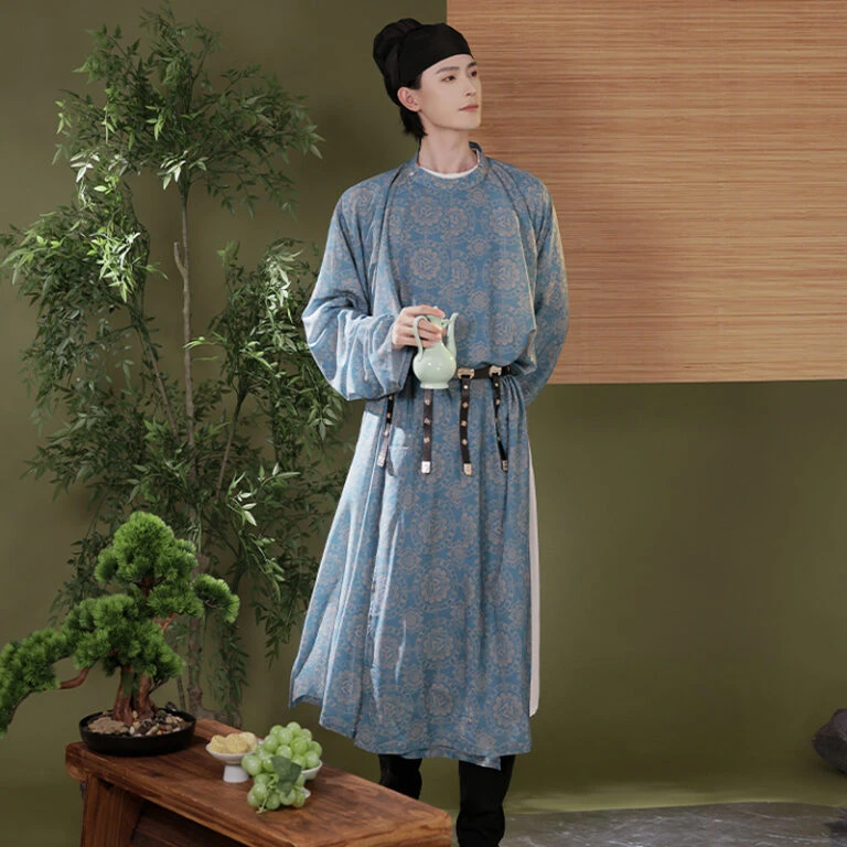 Tang Dynasty Round Neck Robe Couple's Daily Hanfu Dress - Newhanfu