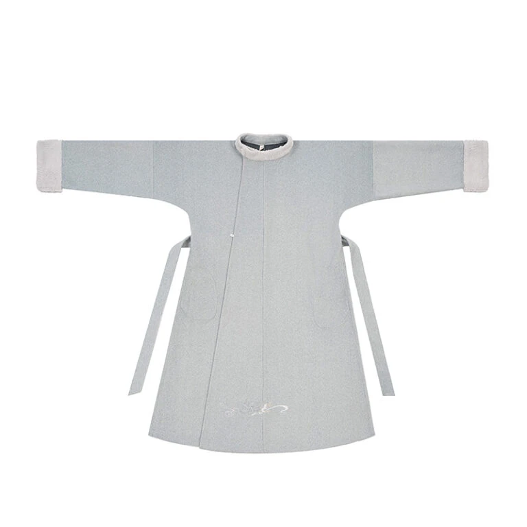 Winter Round Collar Robe Hanfu Thick Coat Fashion Outerwear - Newhanfu