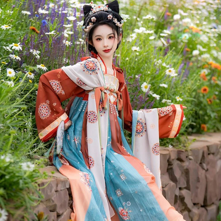 Summer Women Qixiong Ruqun Gorgeous Hanfu Skirt - Newhanfu