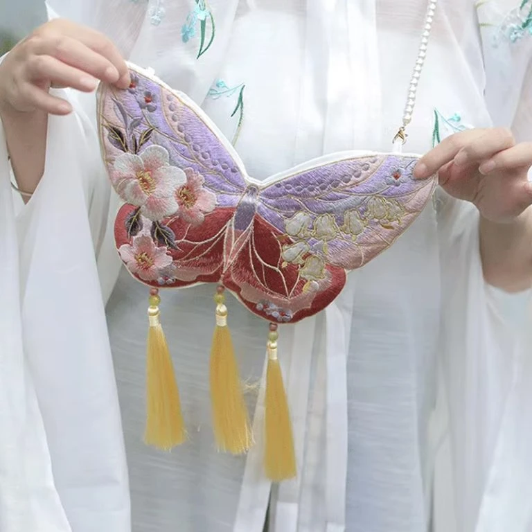 Hanfu Bag Ancient Style Embroidery Double Sided Heterochromatic ...