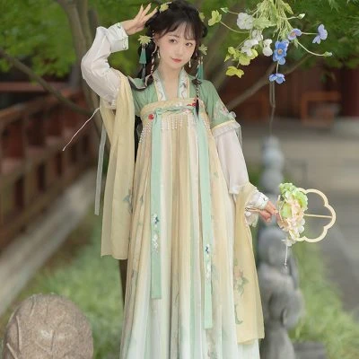 Women Tang Dynasty Hanfu Qixiong Shanqun Summer Cute Fairy Skirt - Newhanfu