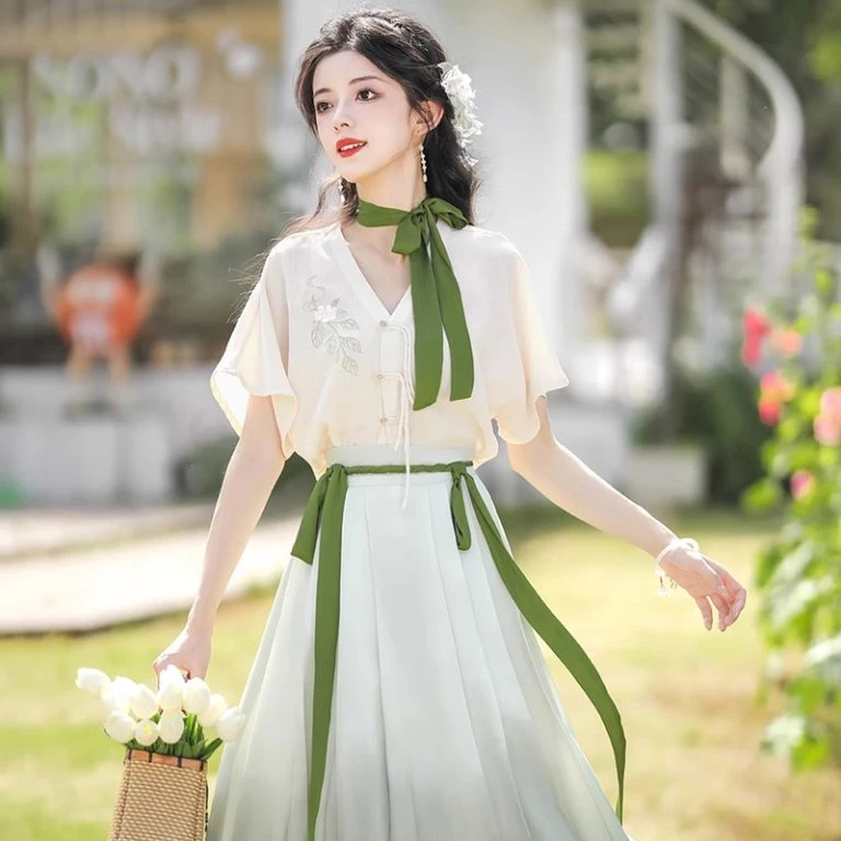 Light, Dark Green Hanfu Dress for Women and Men - Newhanfu