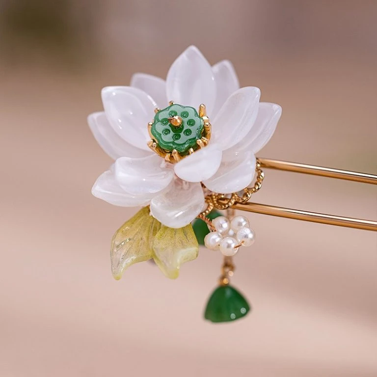 Hanfu Hairpin Lotus Tassel Headdress Cheongsam Fashion Accessories ...