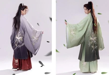 Men Wuxia Hanfu Wei Jin Style Jiaoling Ruqun Set - Newhanfu