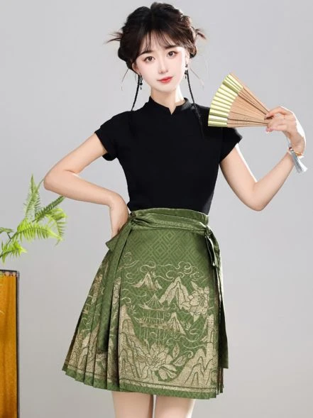 Summer Ma Mian Skirt Short Fashion Daily Ming Dynasty Hanfu - Newhanfu
