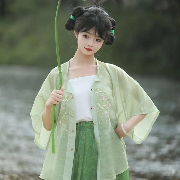 Summer Women Song Dynasty Hanfu Fresh Breathable Daily Green Songku ...