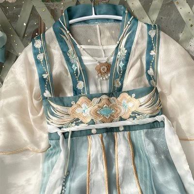 Women's Qixiong Shanqun Hanfu Blue Classical Fairy Dresse - Newhanfu