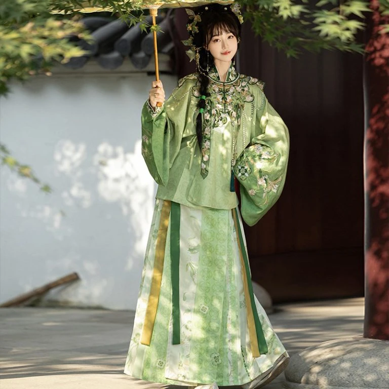 Light, Dark Green Hanfu Dress for Women and Men - Newhanfu