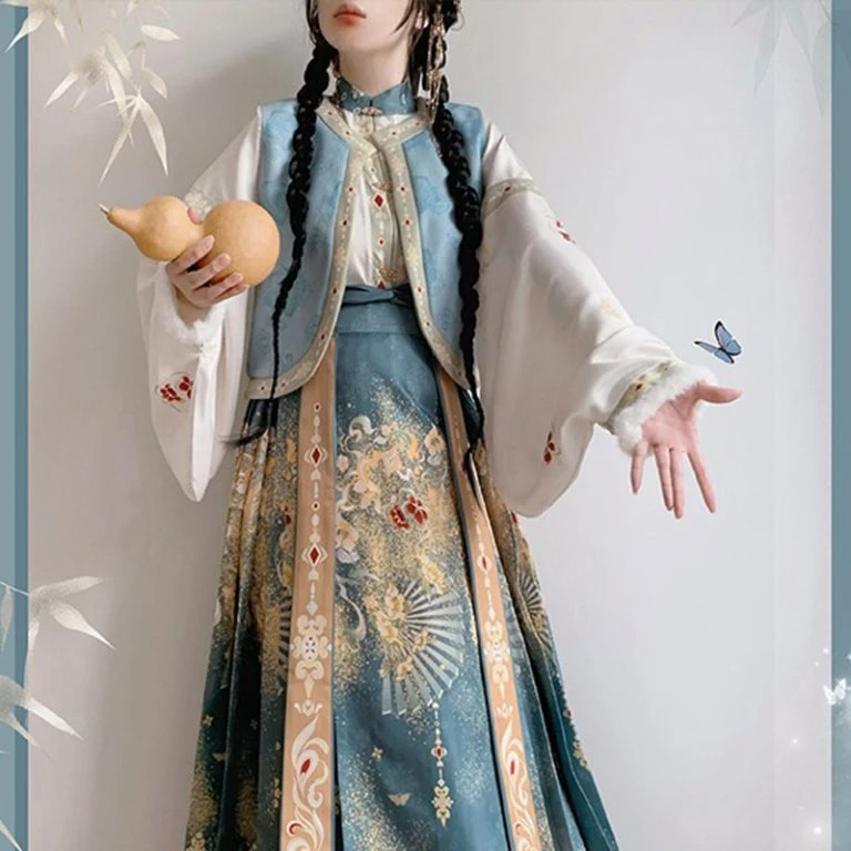 Blue Hanfu Navy Chinese Dress for Daily Wear - Newhanfu