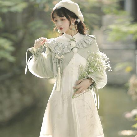 Light, Dark Green Hanfu Dress for Women and Men - Newhanfu